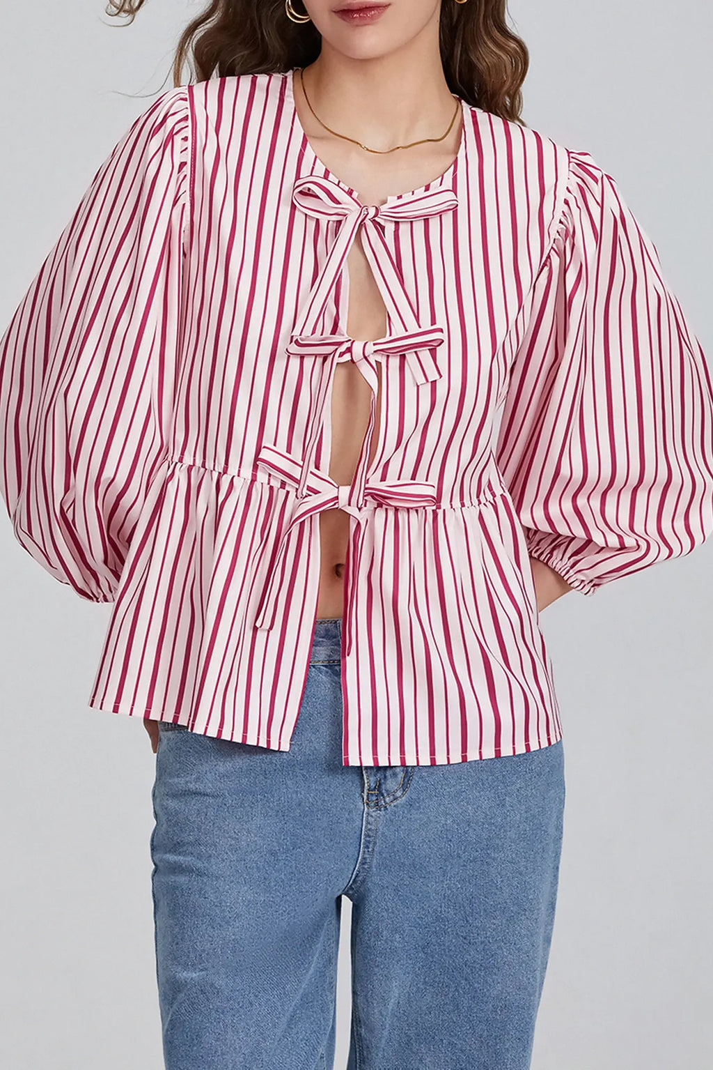 Peplum Blouse | Tie-Front Design | Feminine & Flowy